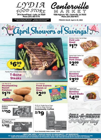 What’s On Sale – Centerville Market and Lydia Food Store